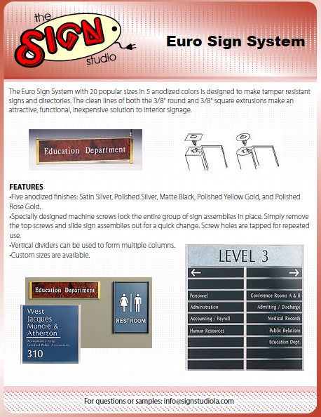 Euro Sign Systems: Affordable Interior Routed Signs for Los Angeles